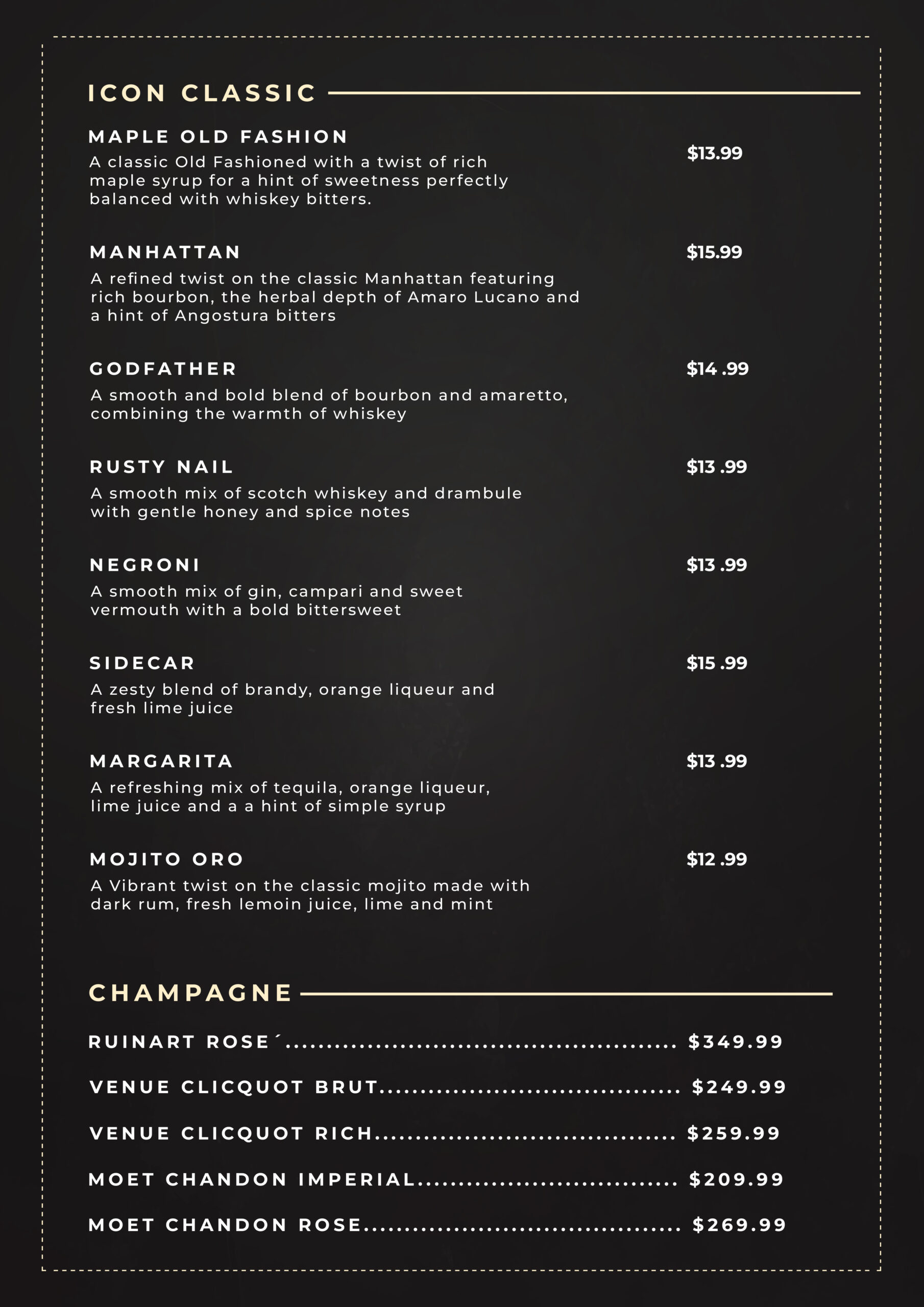 Drinks Menu – The Icon Lounge
