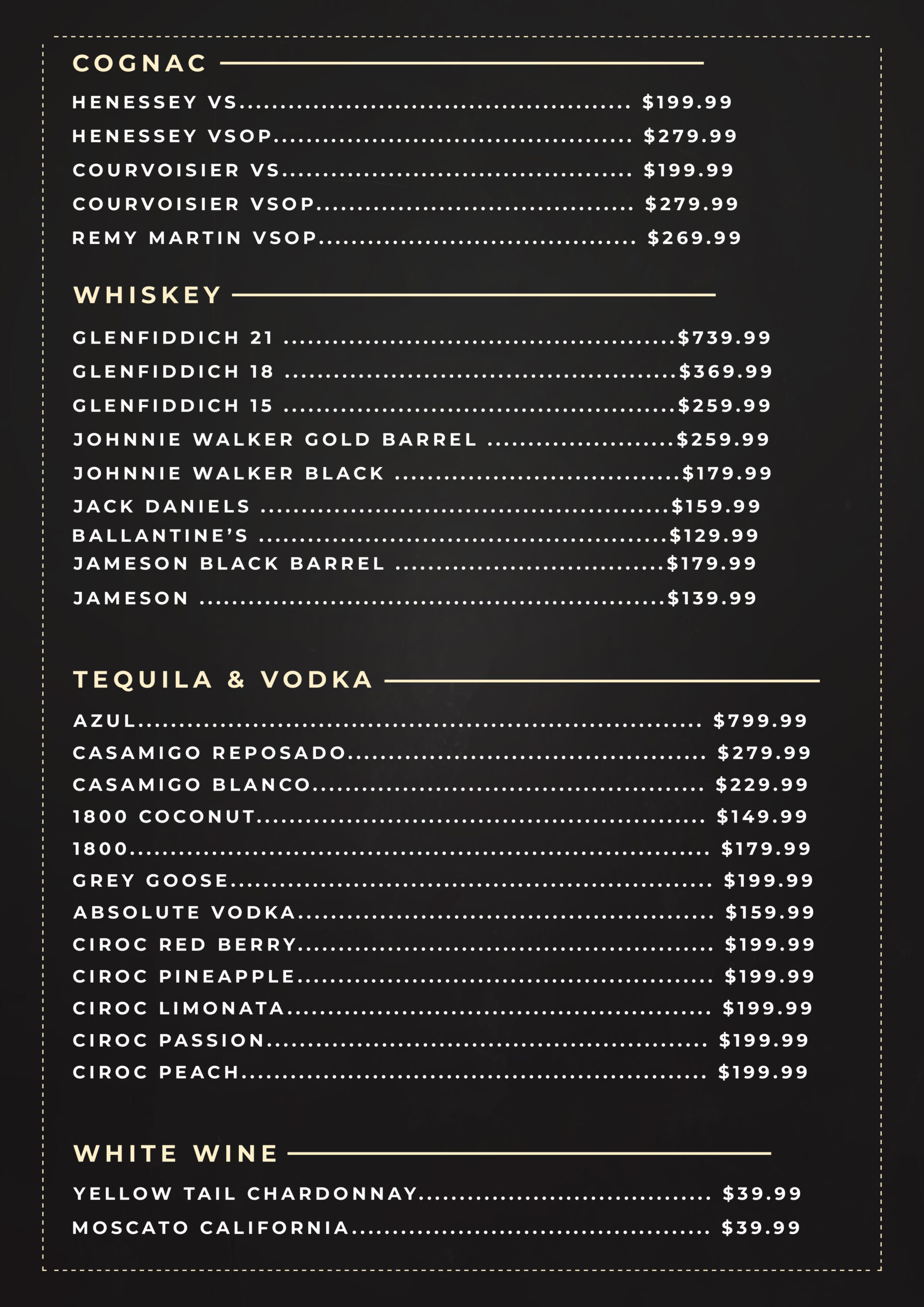 Drinks Menu – The Icon Lounge